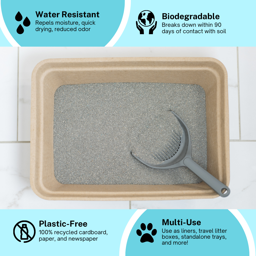 Disposable Litter Boxes - Size Jumbo 4-Pack - Brown